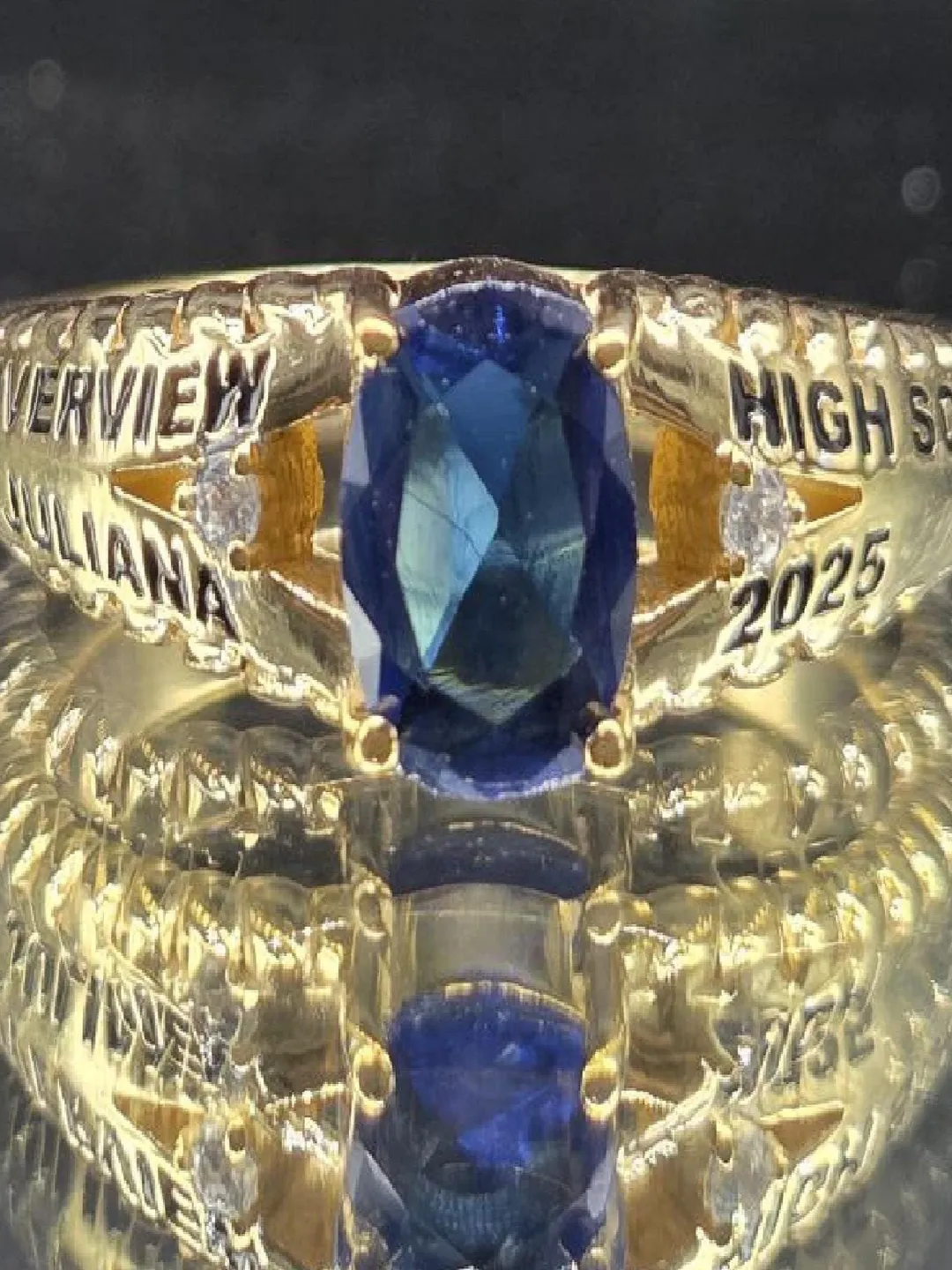 Yellow Gold Plated Class Ring – Custom High School Graduation Jewelry