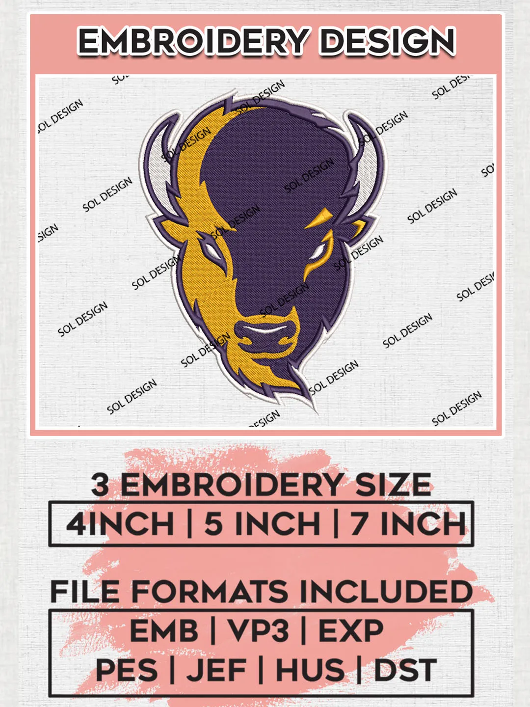Lipscomb Bisons Embroidery Designs, NCAA Logo Embroidery Files, NCAA ...