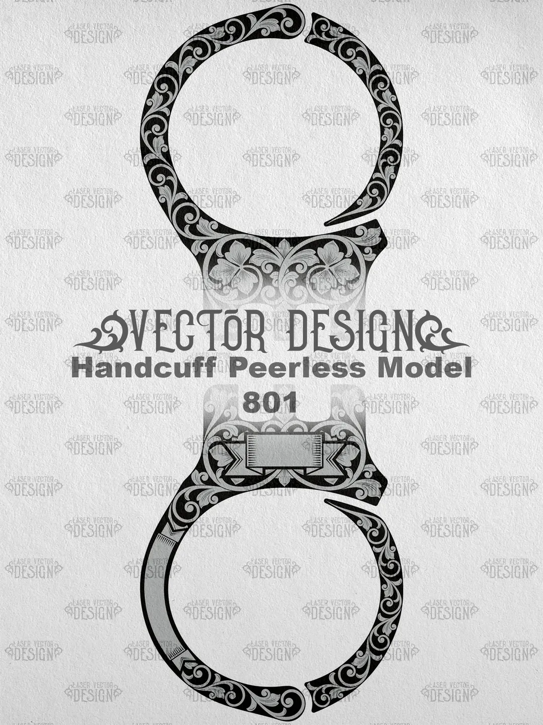 VECTOR DESIGN Handcuff Peerless Model 801 Scrollwork 1