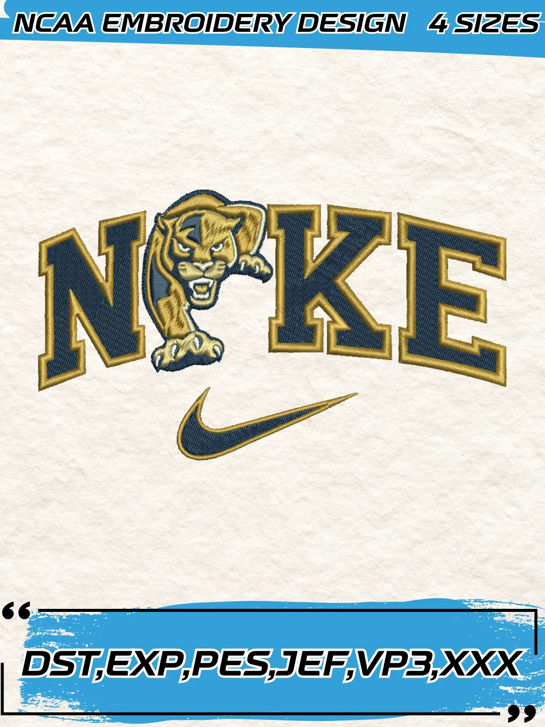 Nike FIU Panthers Embroidery Design,NCAA Logo Embroidery Design,Machine ...