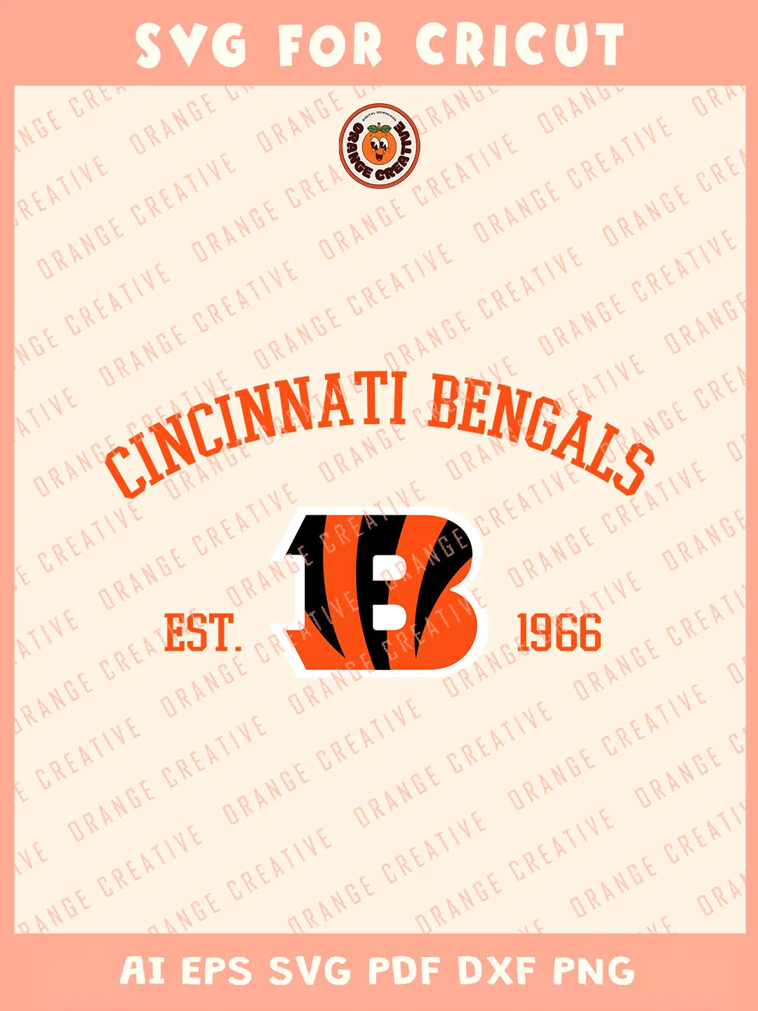 Cincinnati Bengals Team Est 1966 Logo Svg, NFL Football Team Svg, NFL ...