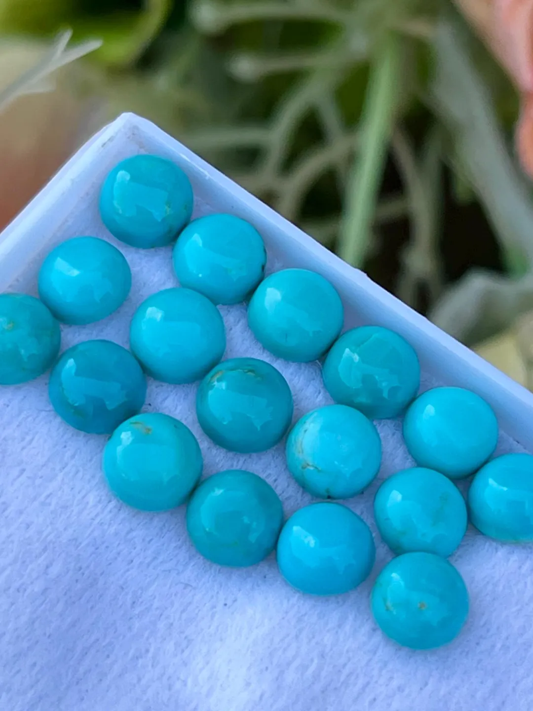 Arizona Turquoise Beads, 6mm Round Cabochon, USA Mined