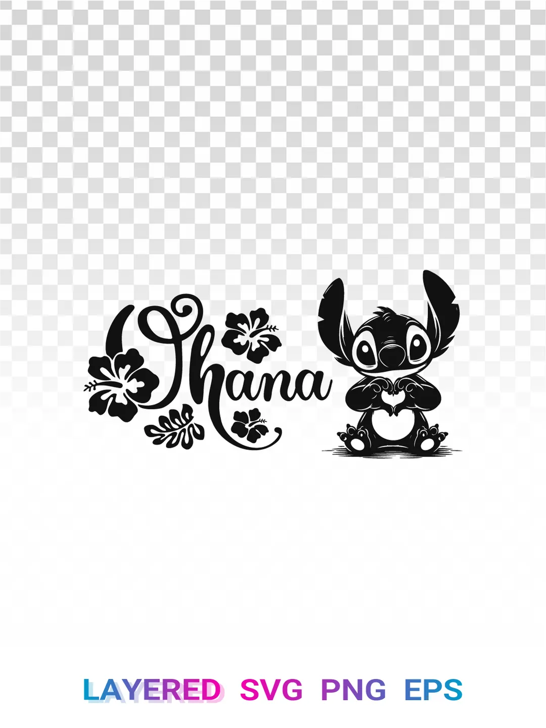 Stitch PNG, Disney Floral 🌺 SVG, Lilo and Stitch Cricut Transparent Clipart