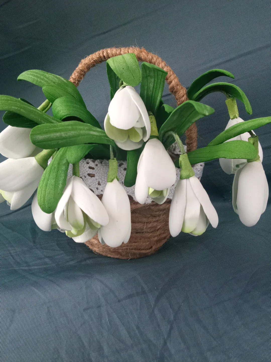 Snowdrops in a Basket - Handmade Floral Composition. Gifts for her ...