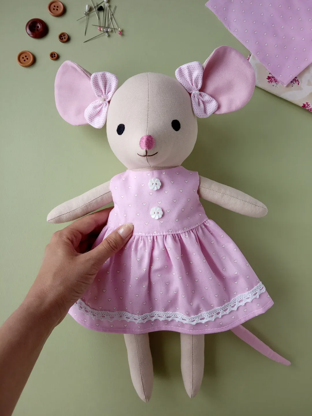 Mouse Doll Sewing Pattern (With Clothes) Instant Digital Download