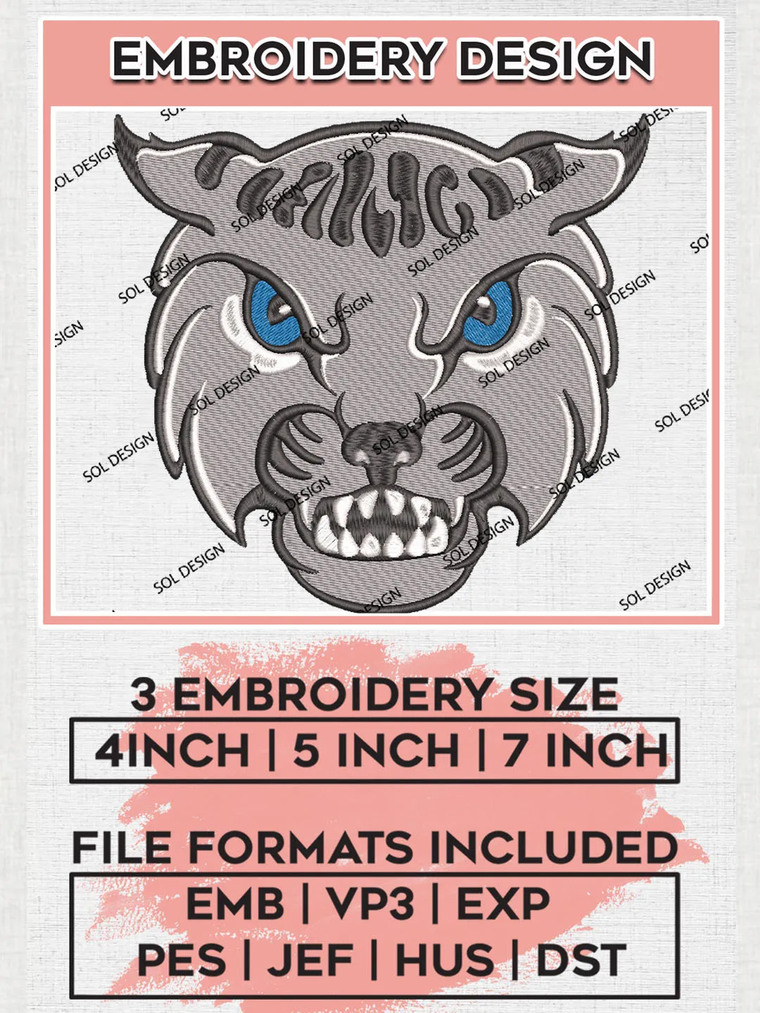 NCAA Amcats Football Team Mascot Logo Embroidery, NCAA Anna Maria ...