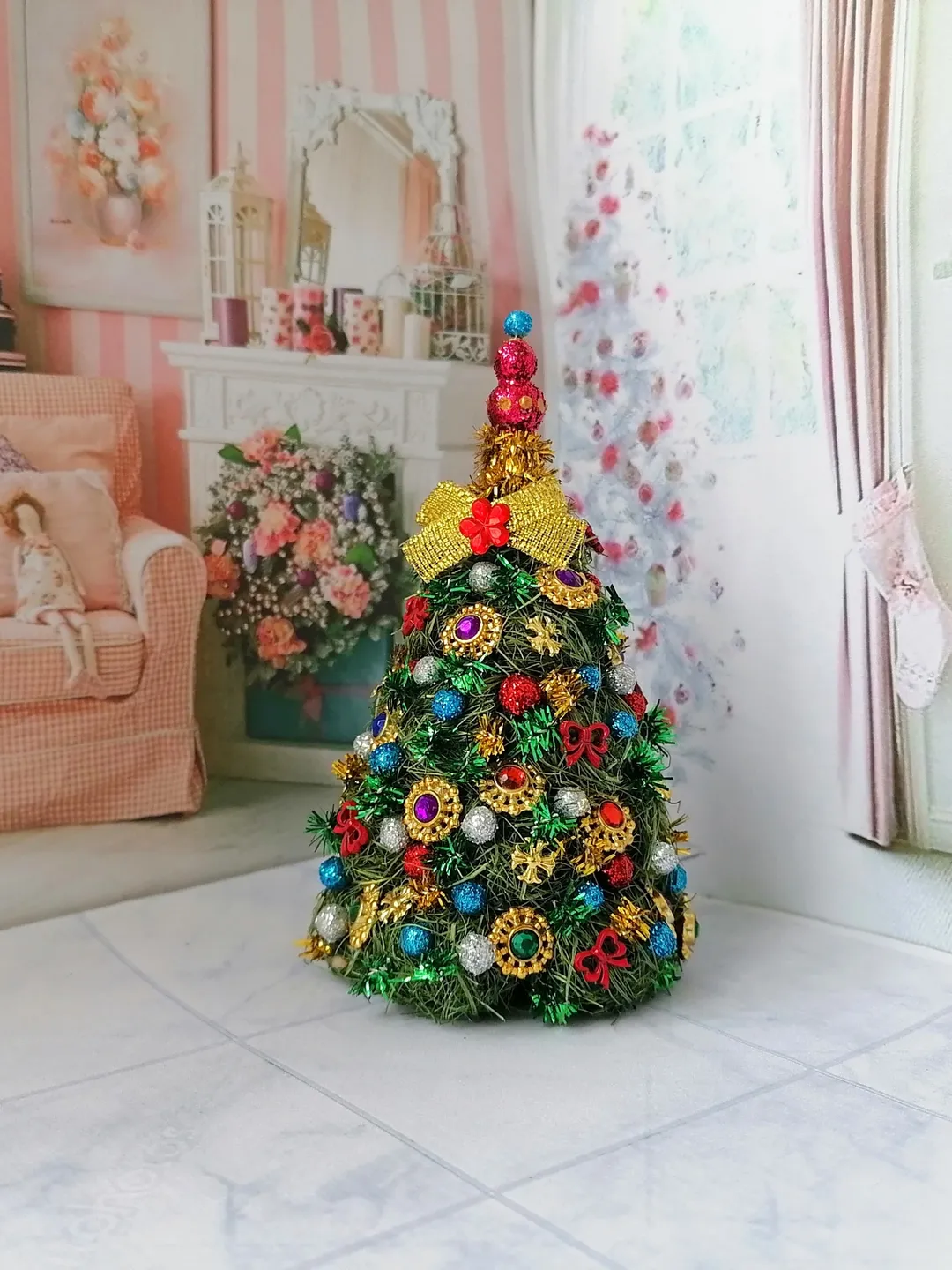 Christmas tree for the holiday. Handmade. 1:12. Christmas. Dollhouse ...