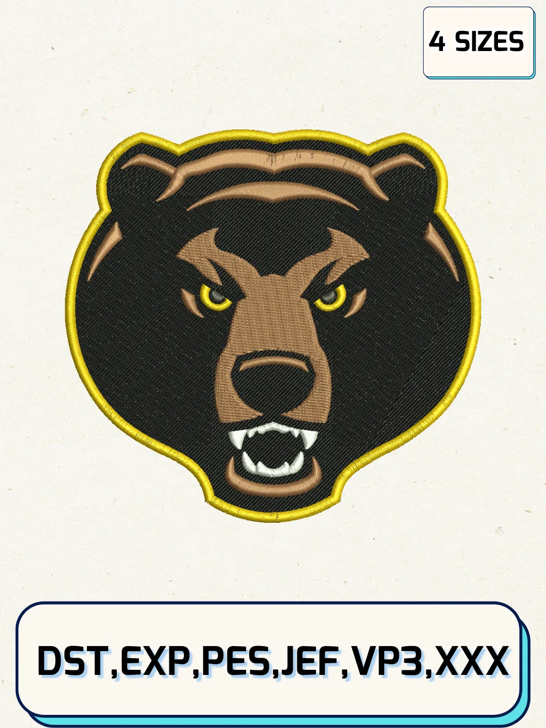 Baylor Bears Mascot Embroidery Design Files, NCAA Logos Embroidery ...