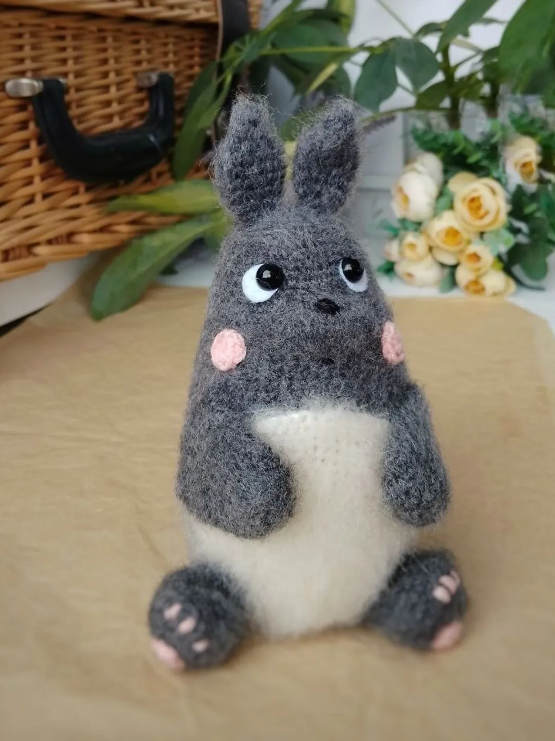 Stuffed Totoro toy anime My Neighbor Totoro sculpture decor. Plush ...
