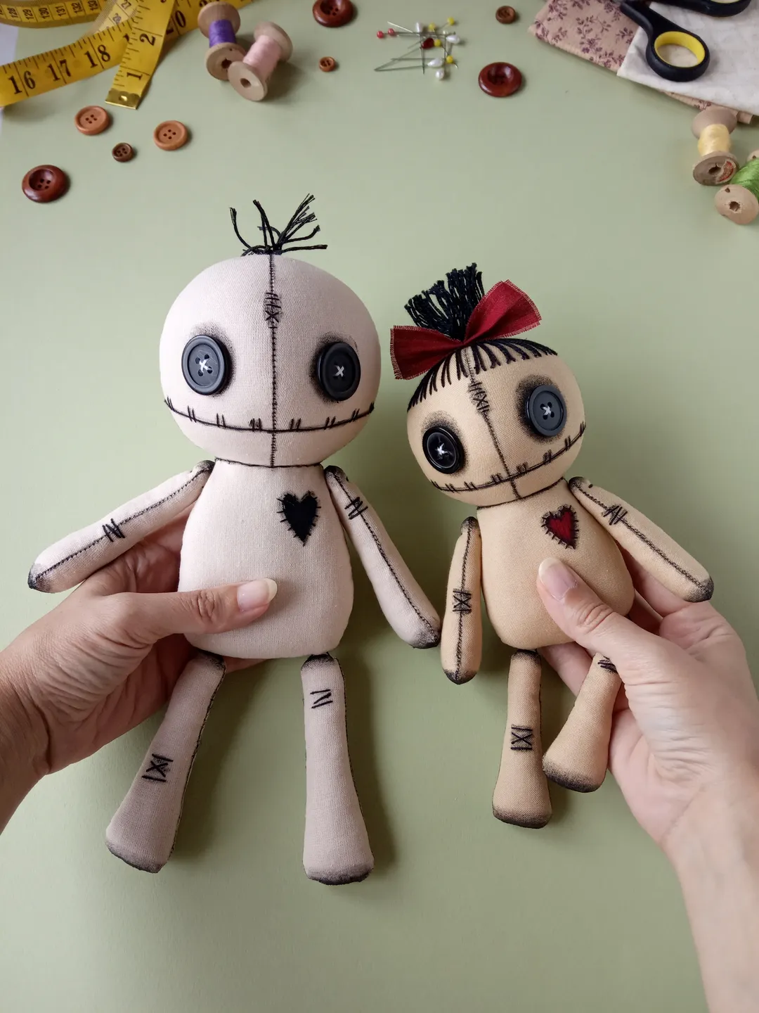 Voodoo Doll With Button Eyes Pattern PDF (2 sizes)