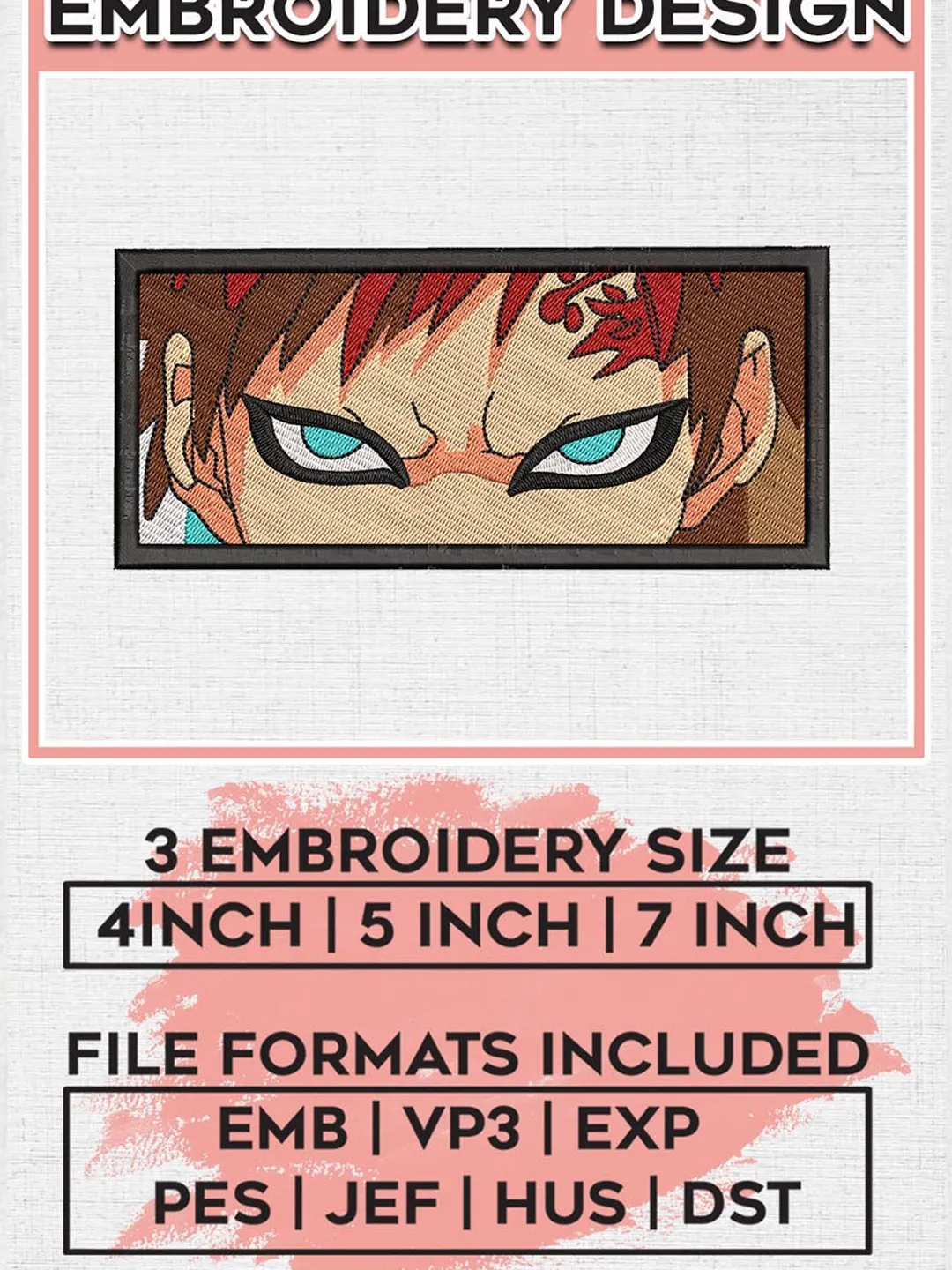 Anime Gaara Embroidery Designs, Gaara Logo Embroidery Files, Naruto ...