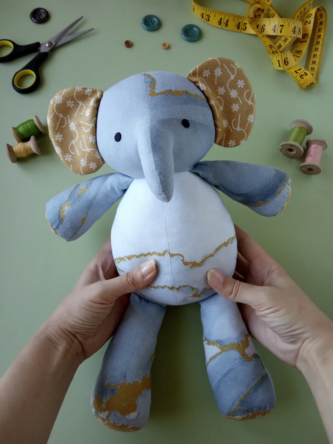 Stuffed Elephant Sewing Pattern PDF