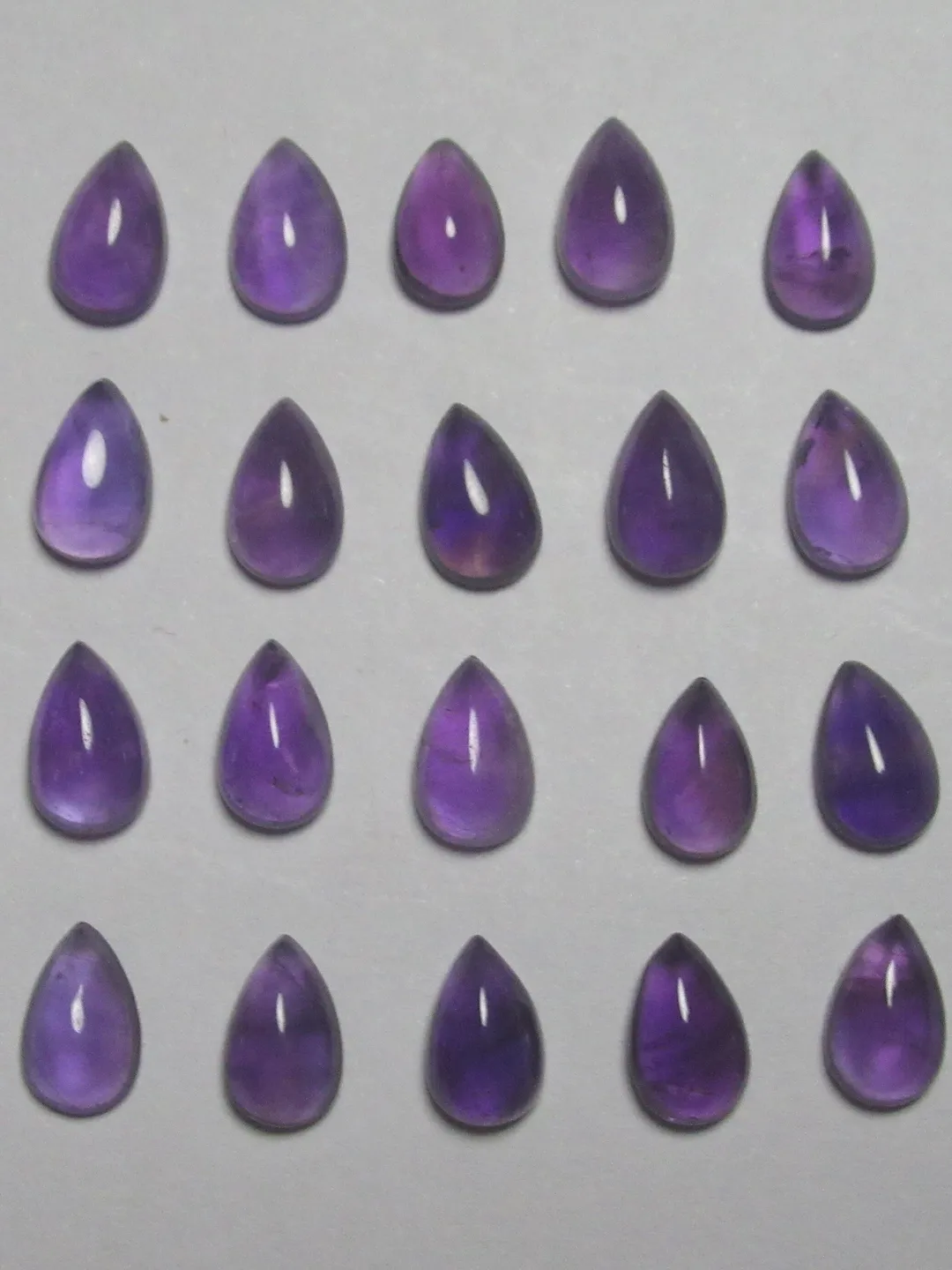 Natural Amethyst Pear Cabochon: Handmade Gemstone (4x6 to 6x9 mm)
