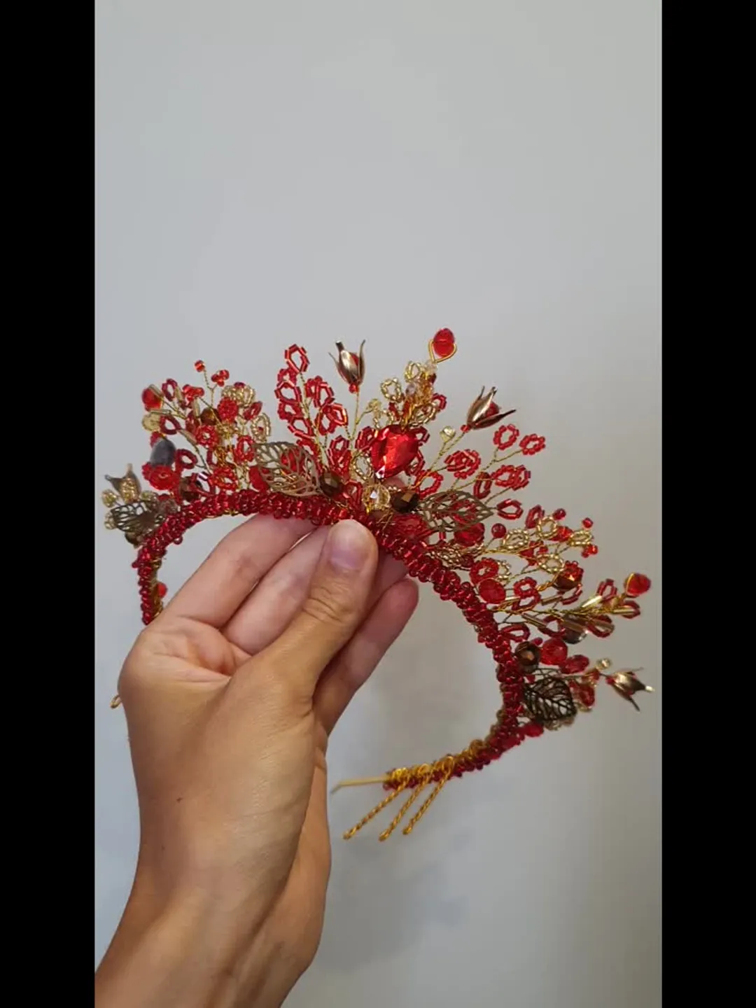 Red crown, Gold and Red crown, Red Tiara, Red Diadem, Gold Red crown ...