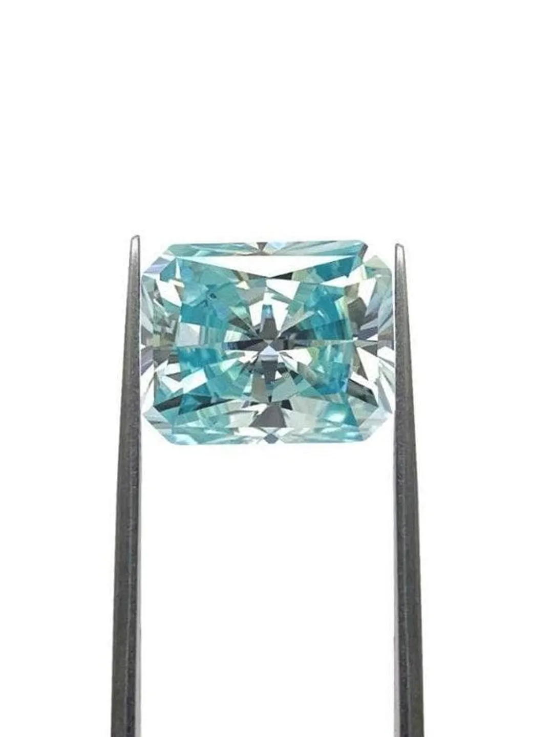 Blue Radiant Cut Moissanite: VVS Clarity Loose Gemstone (1-6 Ct)