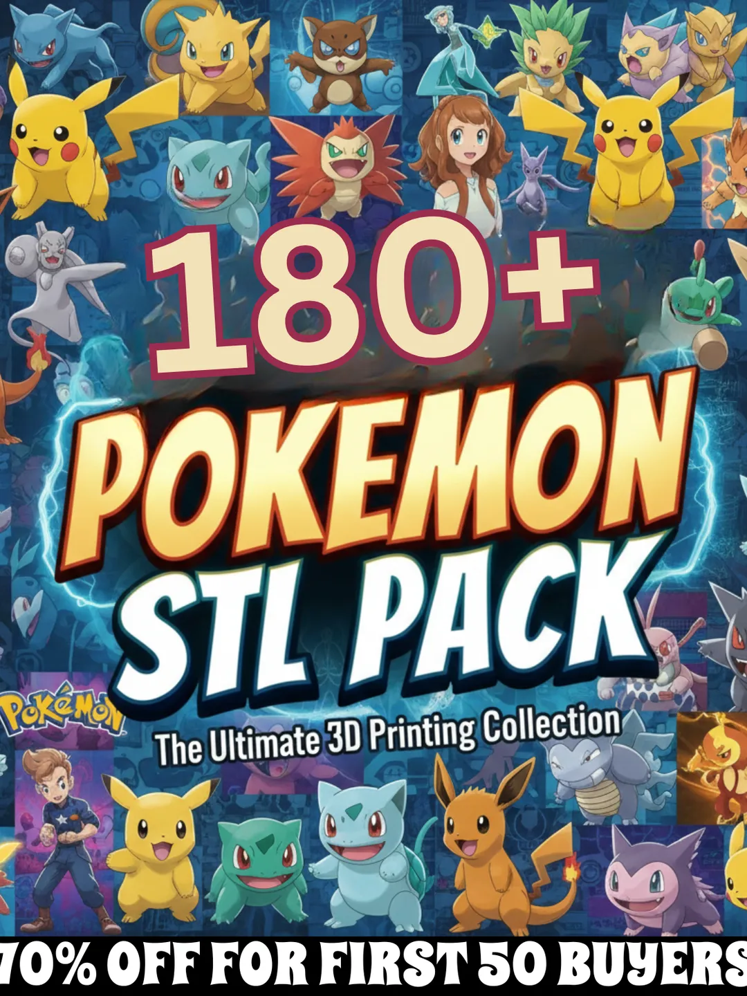 200+ Pokemon STL Pack | Pokemon Miniatures | STL Bundle Packs | STL ...