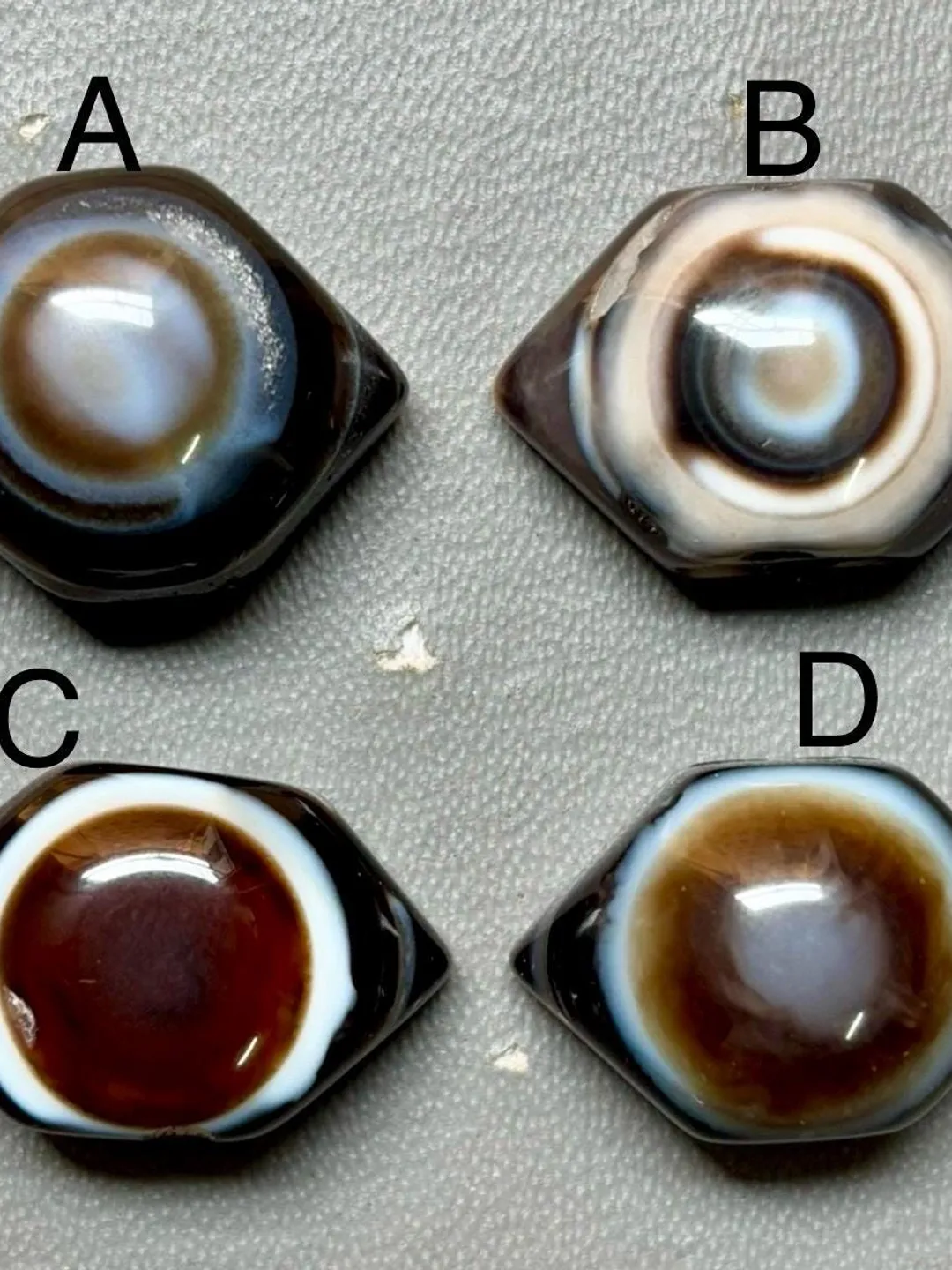 Black Banded Agate Eye Cabochon: Handmade Gemstone drilling