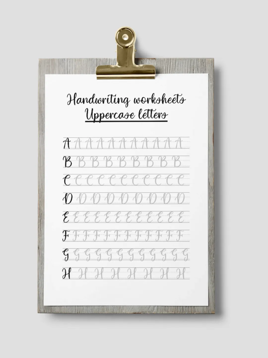Calligraphy Uppercase Handwriting Worksheets: Traceable Practice for ...