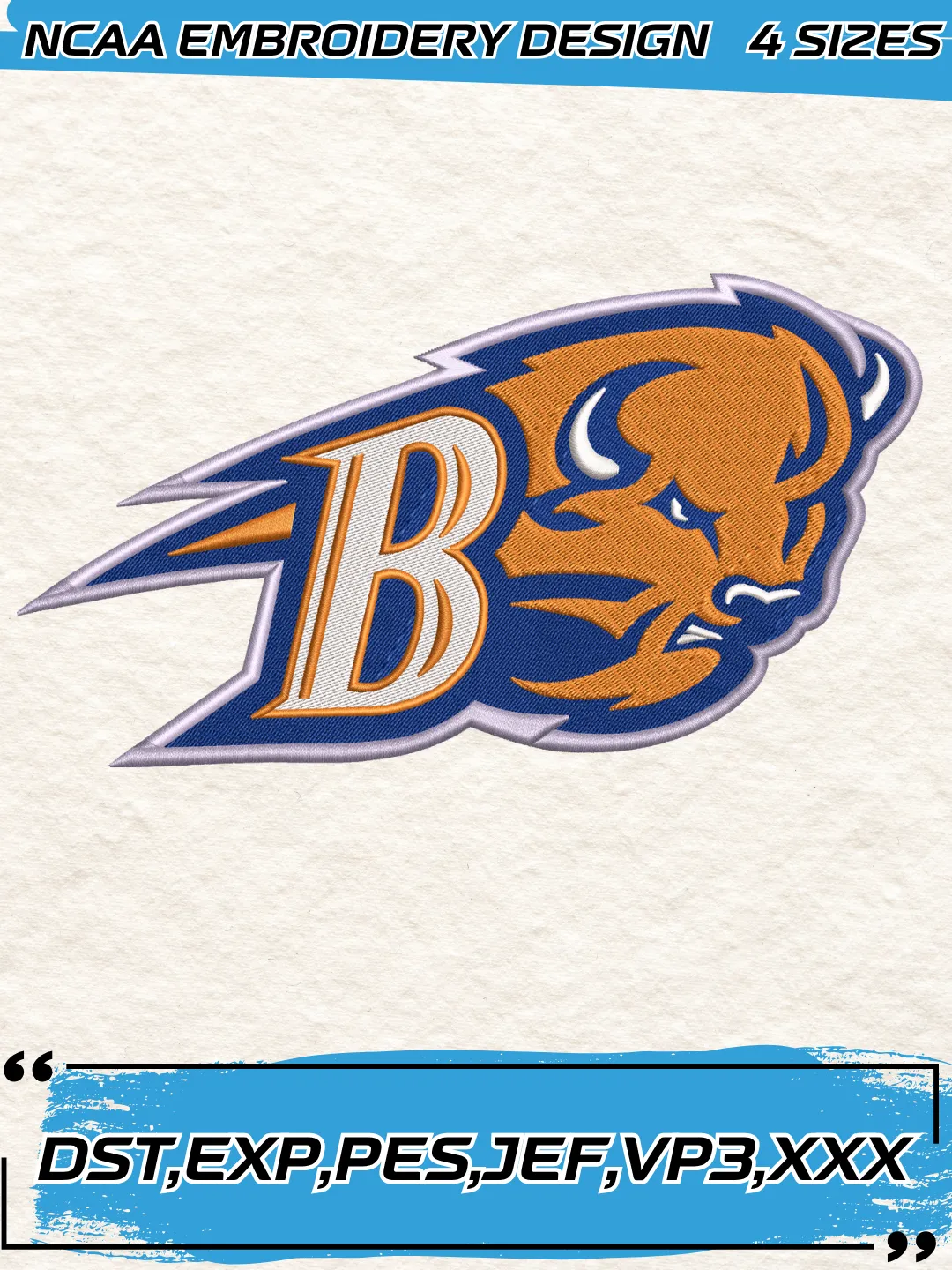 Bucknell Bison Logos Embroidery Design Files, NCAA Logos Embroidery ...