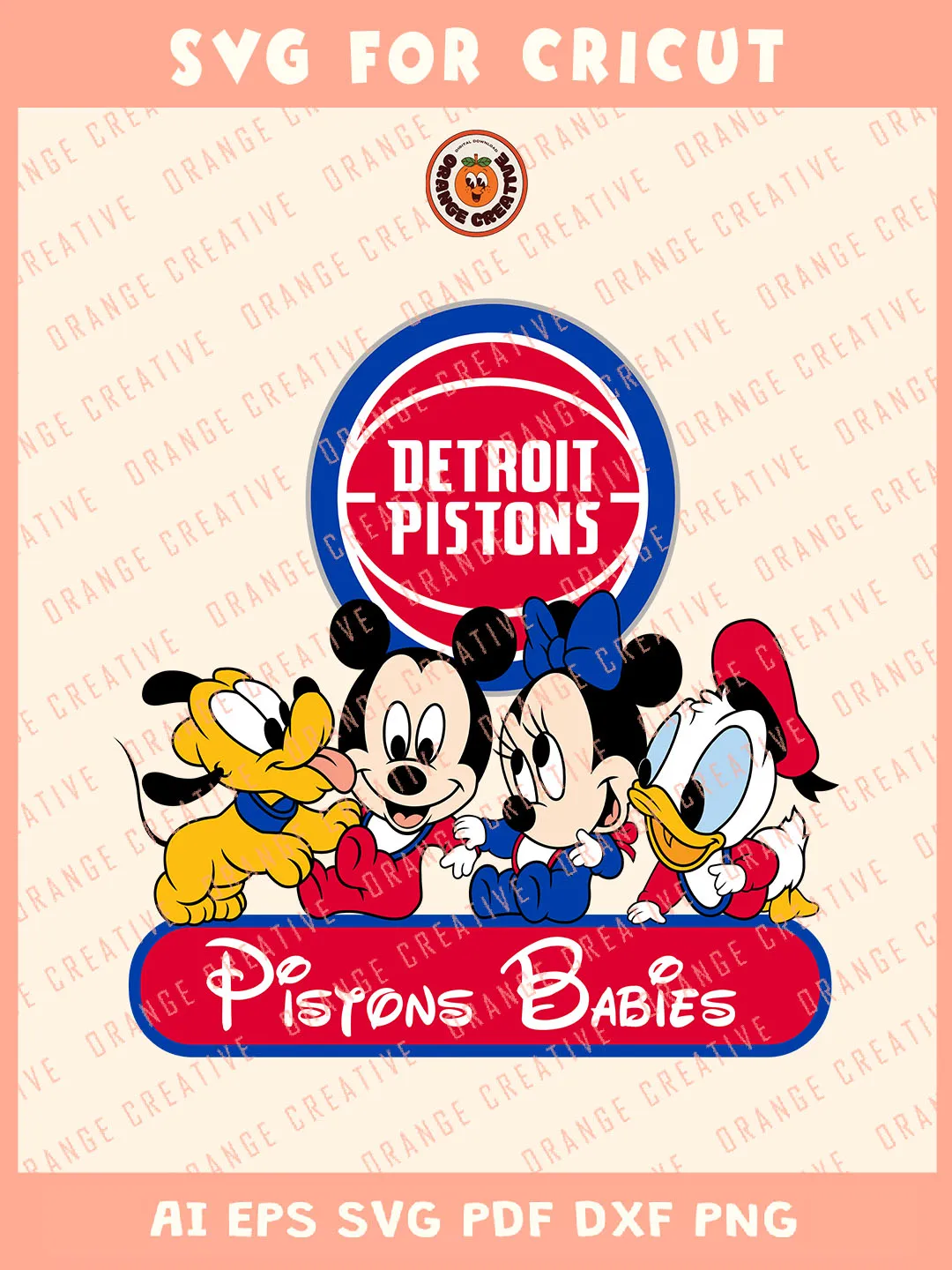 NBA Pistons Babies Svg Files, NBA Team x Mickey Svg Designs, NBA ...