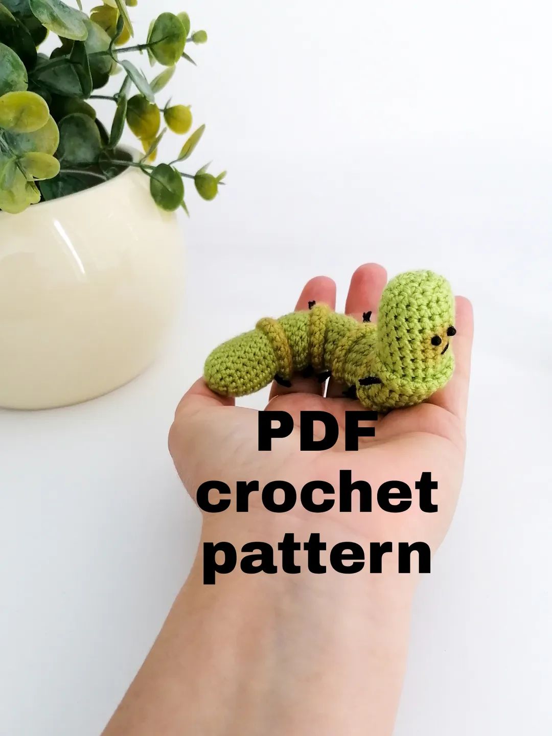 crocheted caterpillar, handmade, pattern PDF