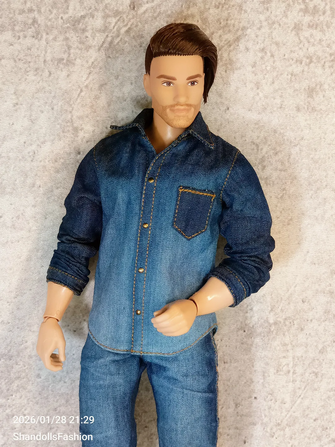 Midnight Denim Casual Set for Athletic Ken Doll