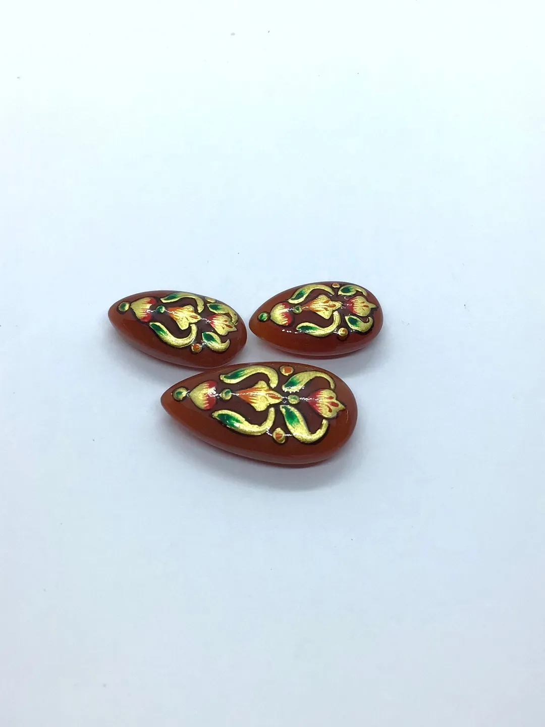 New Designer Carbon Stone Earrings and Pendant 3pcs Set Gold Painted ...