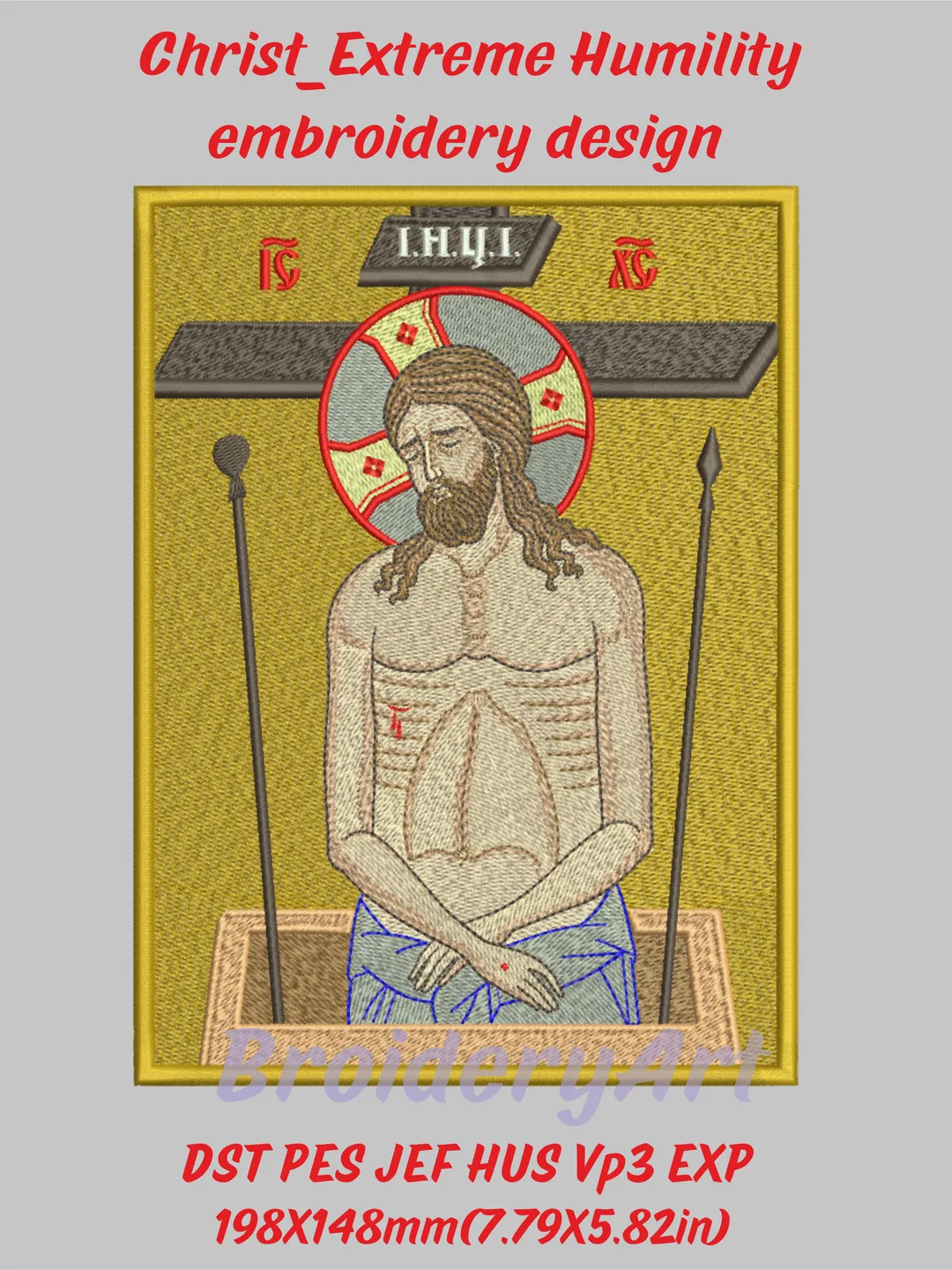 Christ Extreme Humility embroidery design