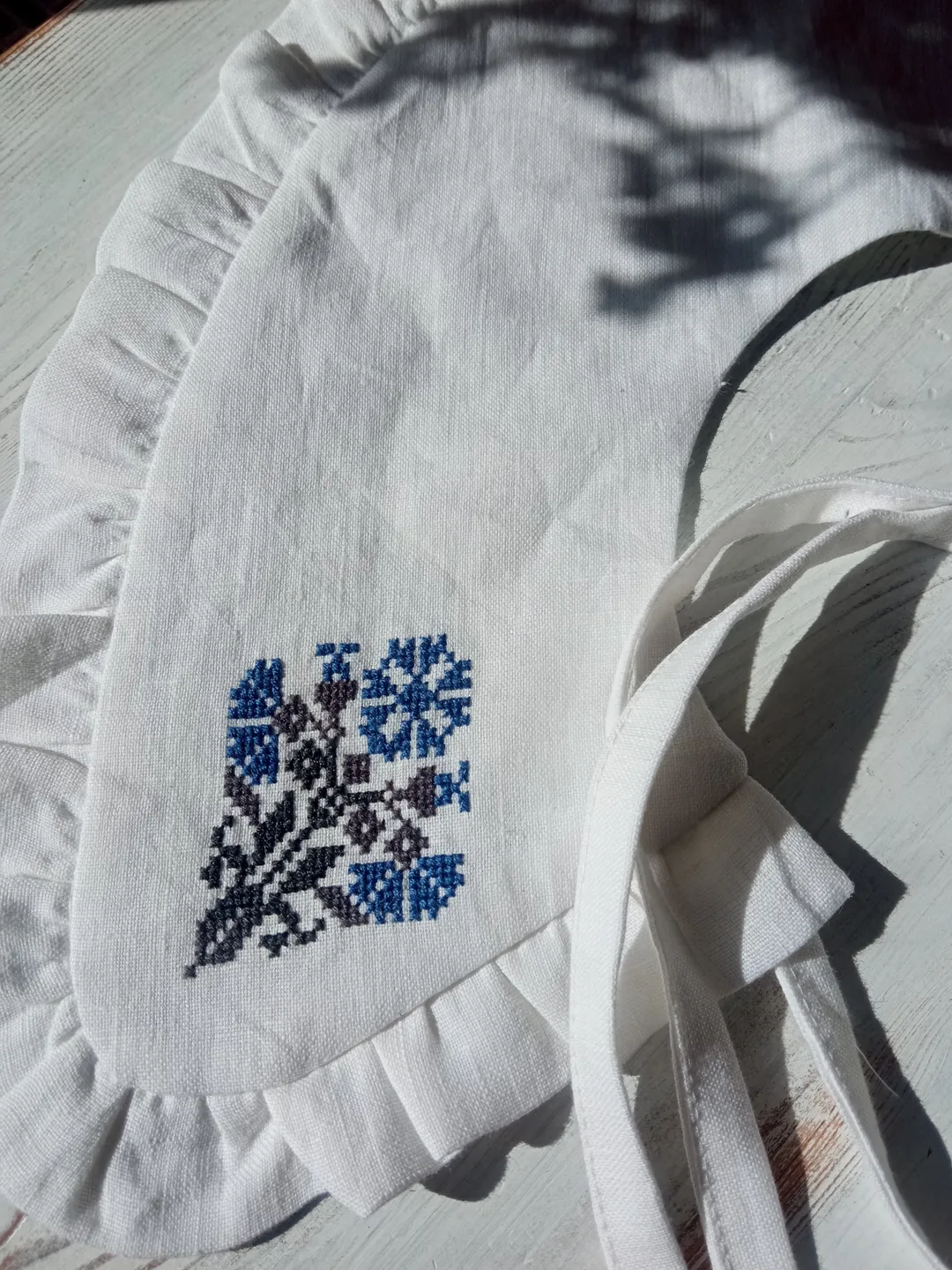 Linen Hand Embroidery Removable Collar, Detachable Frill collar ...