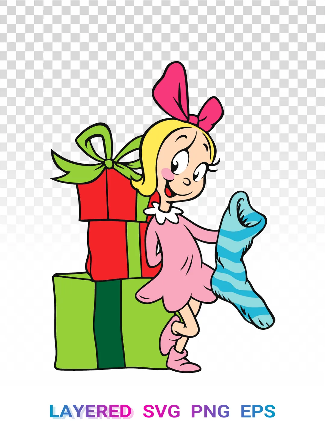 Cindy Lou Who Christmas SVG, Dr Seuss PNG Clipart Cricut