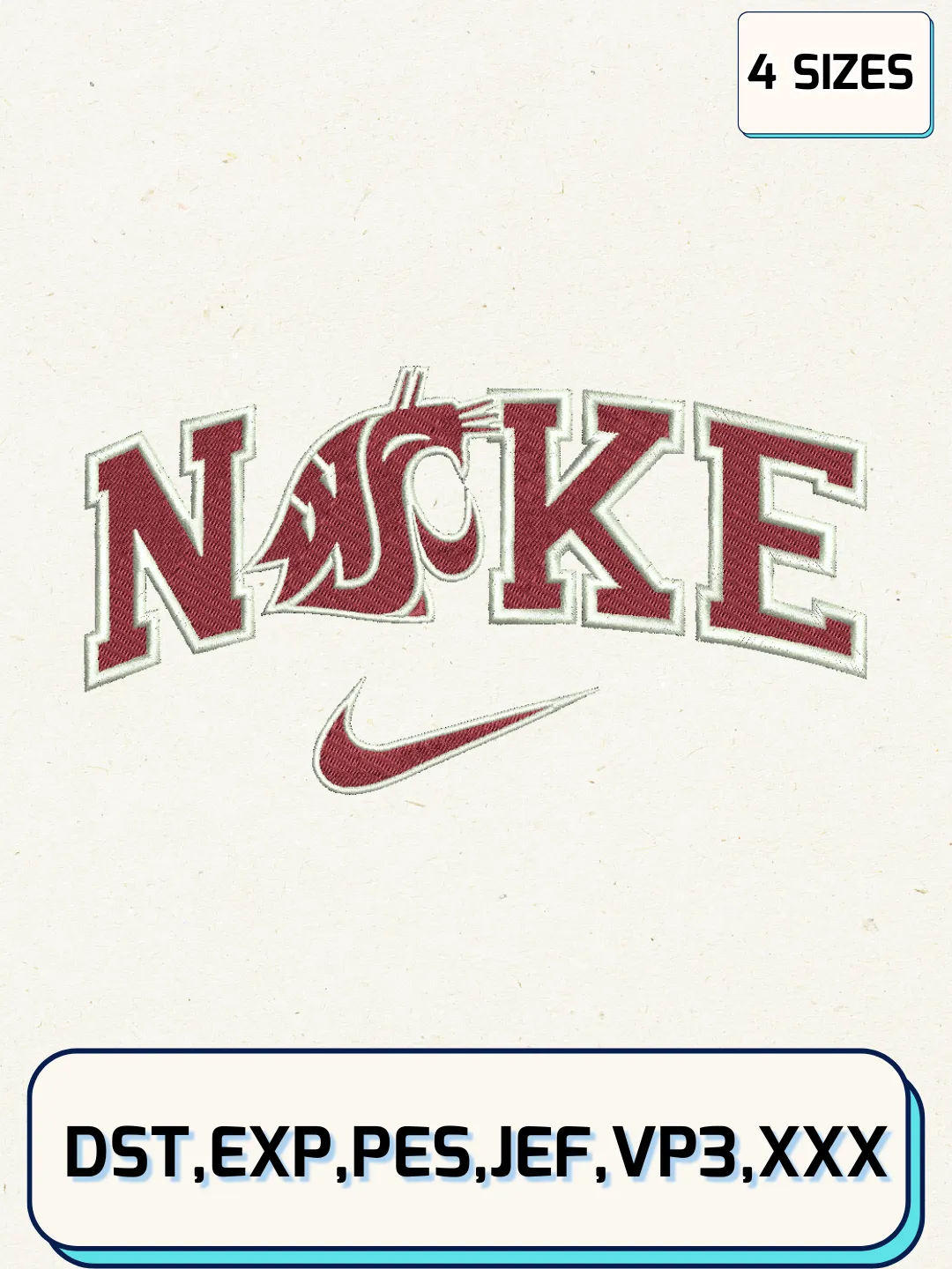 Nike Washington State Cougars Logos Embroidery Design Files, NCAA Logos ...