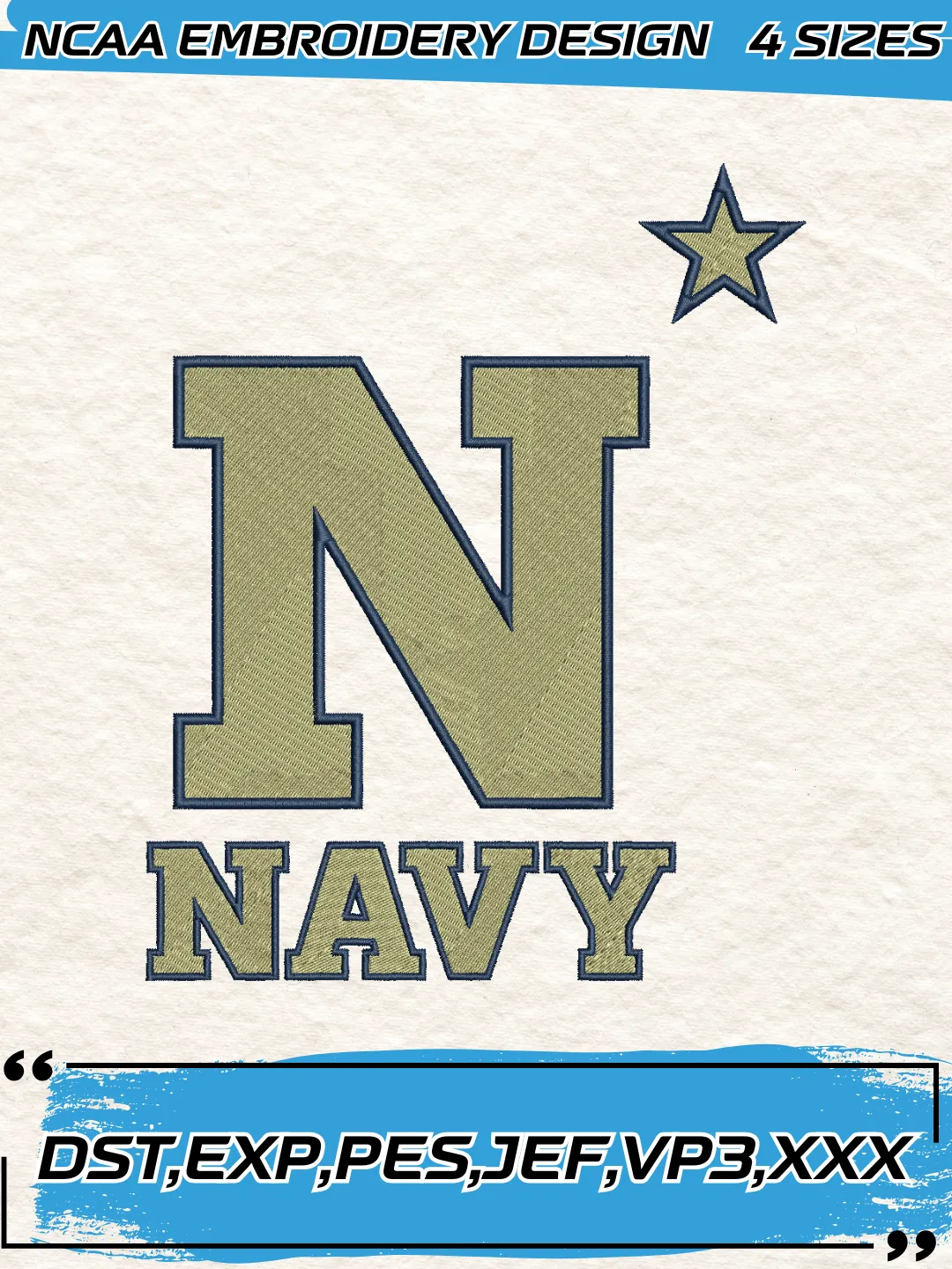 Navy Midshipmen Logos Embroidery Design Files, NCAA Logos Embroidery ...