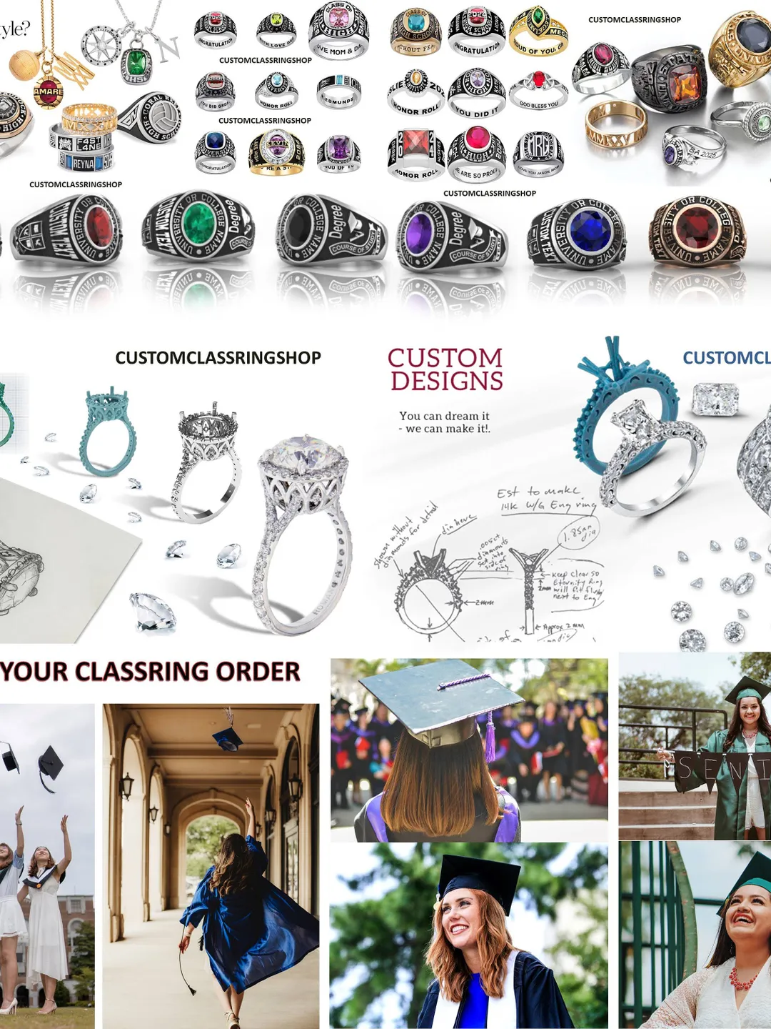 Class Ring semi-fine jewelry for woman