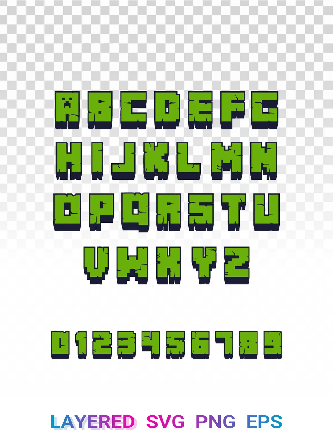 Epic Minecraft Font SVG for the Ultimate 'Level Up' Party Decor