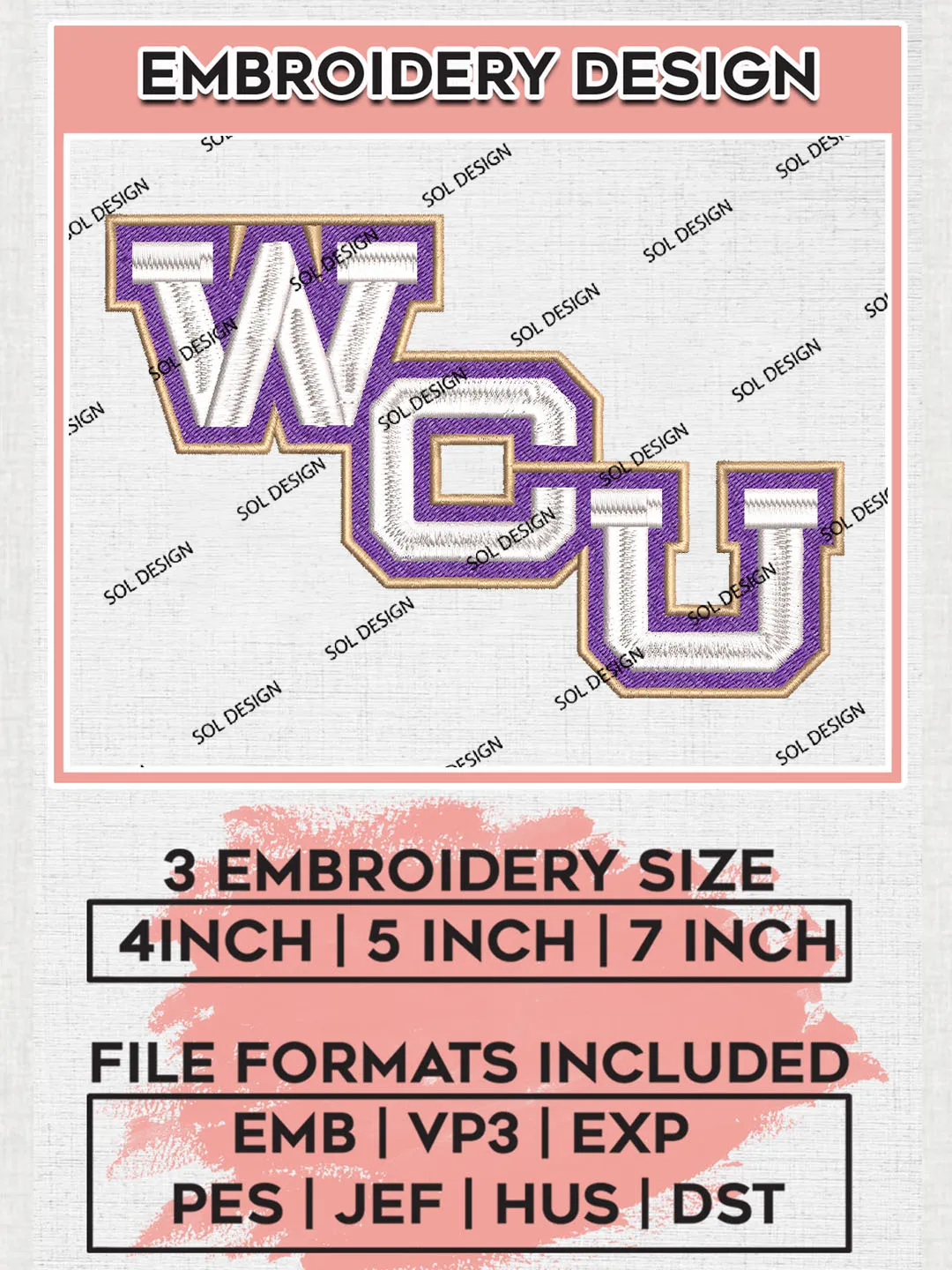 NCAA WCU Team Logo Embroidery Design Files, NCAA Western Carolina ...