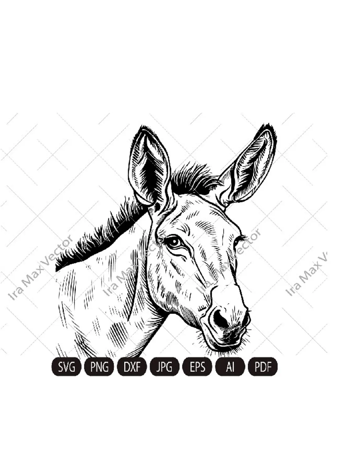 Donkey head, Donkey svg, Donkey face svg,farm animal,Cute donkey,Donkey ...