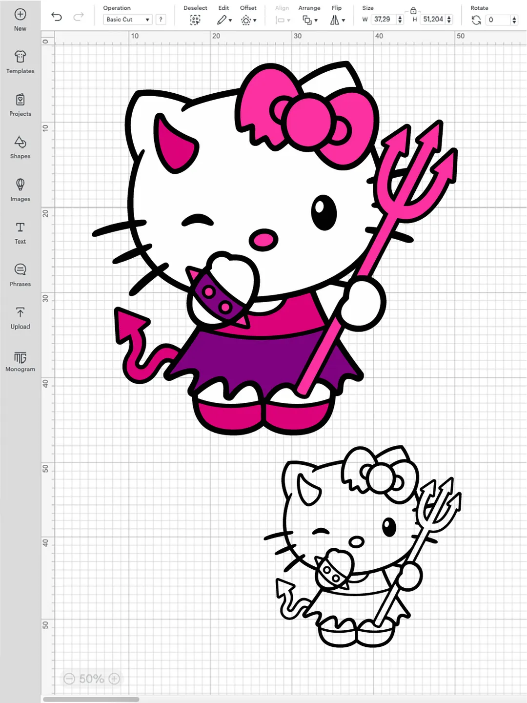 Edgy Hello Kitty SVG for the Spooky Aesthetic Halloween Crafter