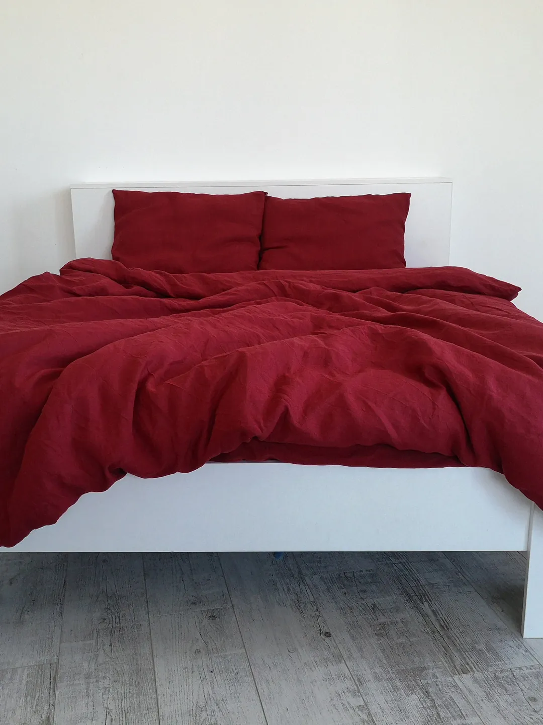 Maroon linen duvet cover / 1 duvet cover / Softened linen / Comforter ...