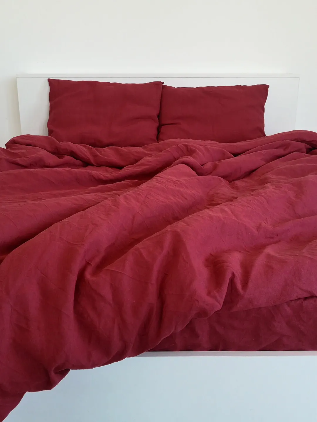 Maroon linen duvet cover / 1 duvet cover / Softened linen / Comforter ...