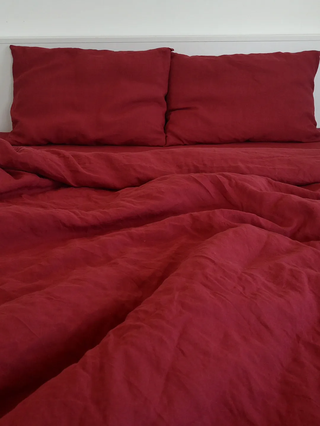 Maroon linen duvet cover / 1 duvet cover / Softened linen / Comforter ...