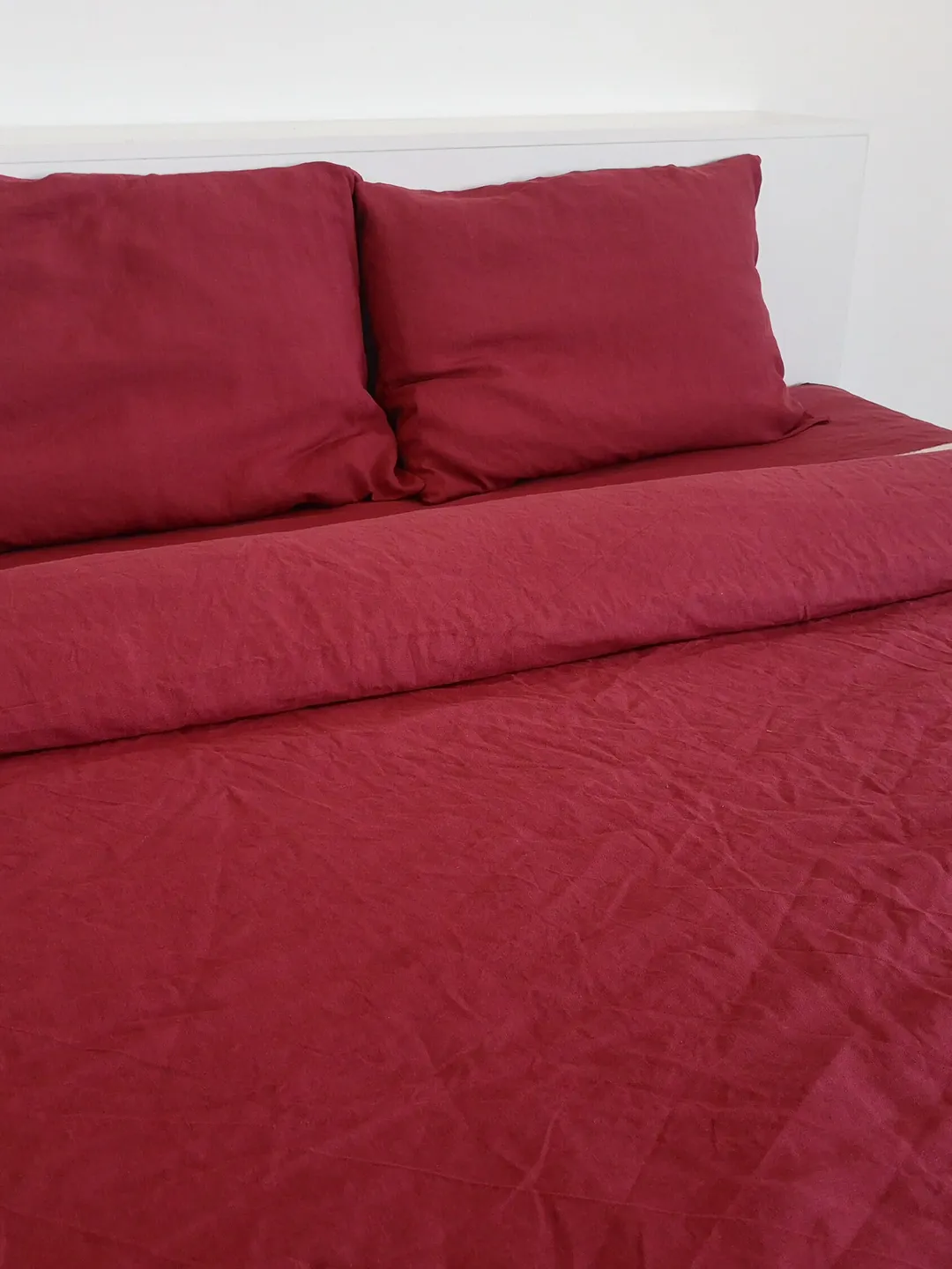 Maroon linen duvet cover / 1 duvet cover / Softened linen / Comforter ...