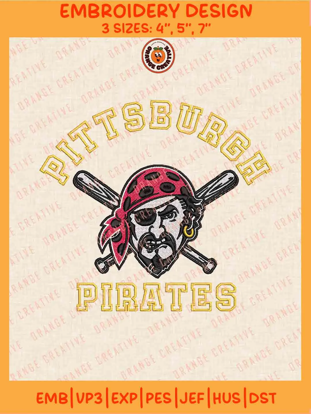 MLB Pittsburgh Pirates Team Name Logo Embroidery Files, MLB Pirates ...