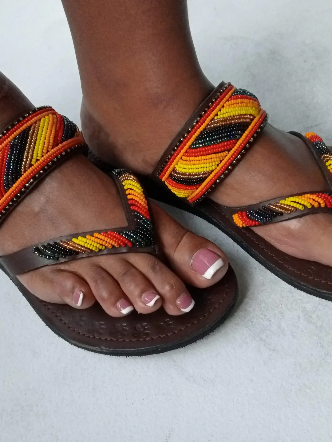 African beaded sandals, women shoes, leather sandals, Bohemia shoe ...