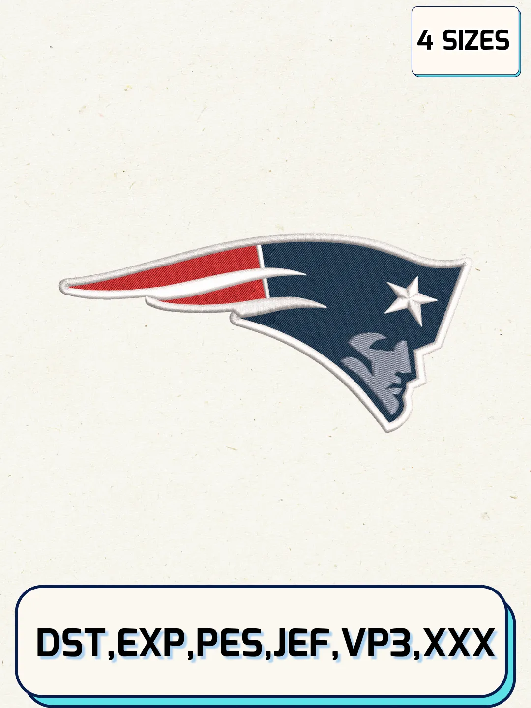 New England Patriots Logos Embroidery Design Files, NFL Logos ...