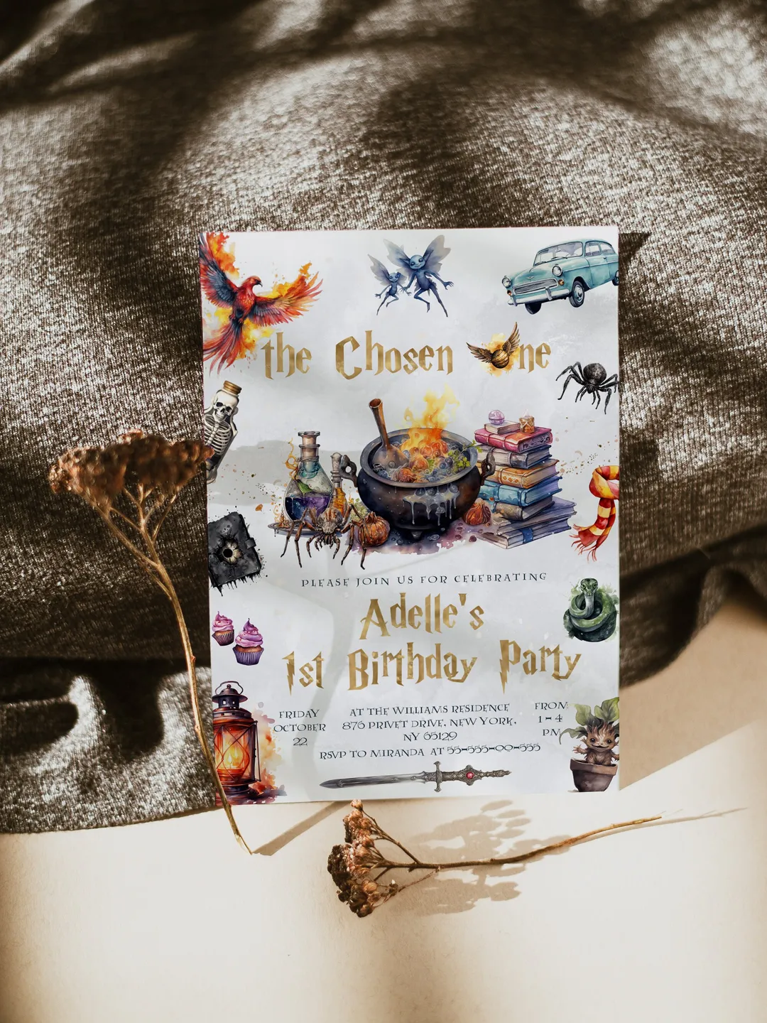 The Chosen One Invitation; Wizard Birthday Party; Magic School 1st ...