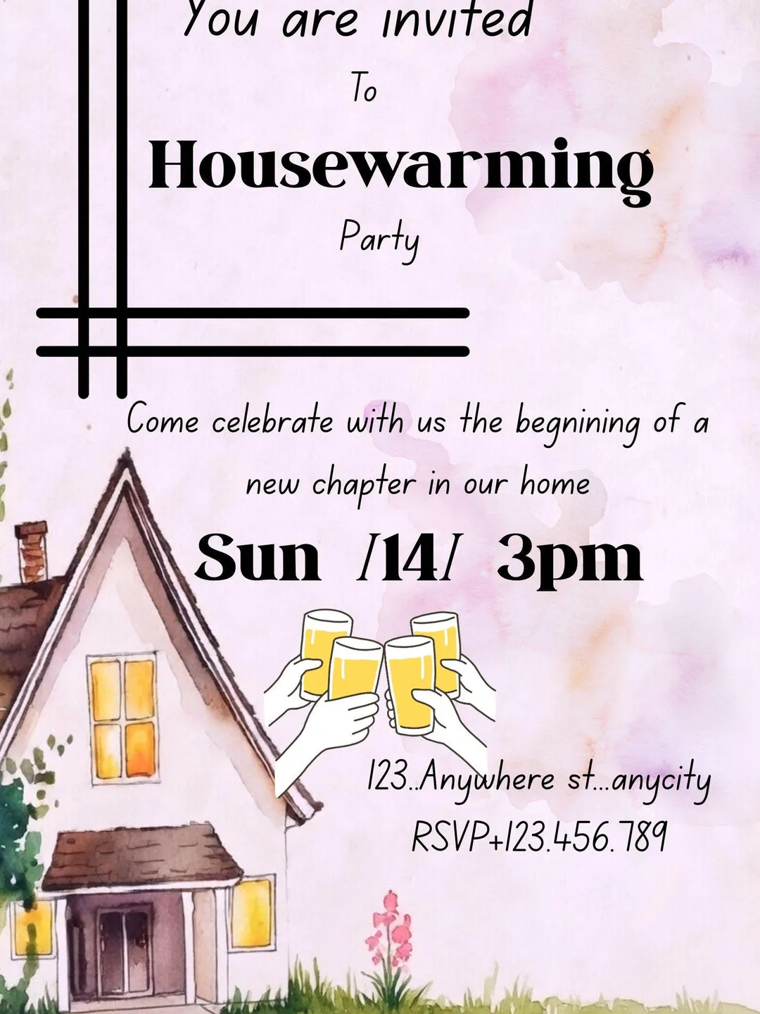 Editable Housewarming Invitation, Housewarming Party Invite, Modern ...