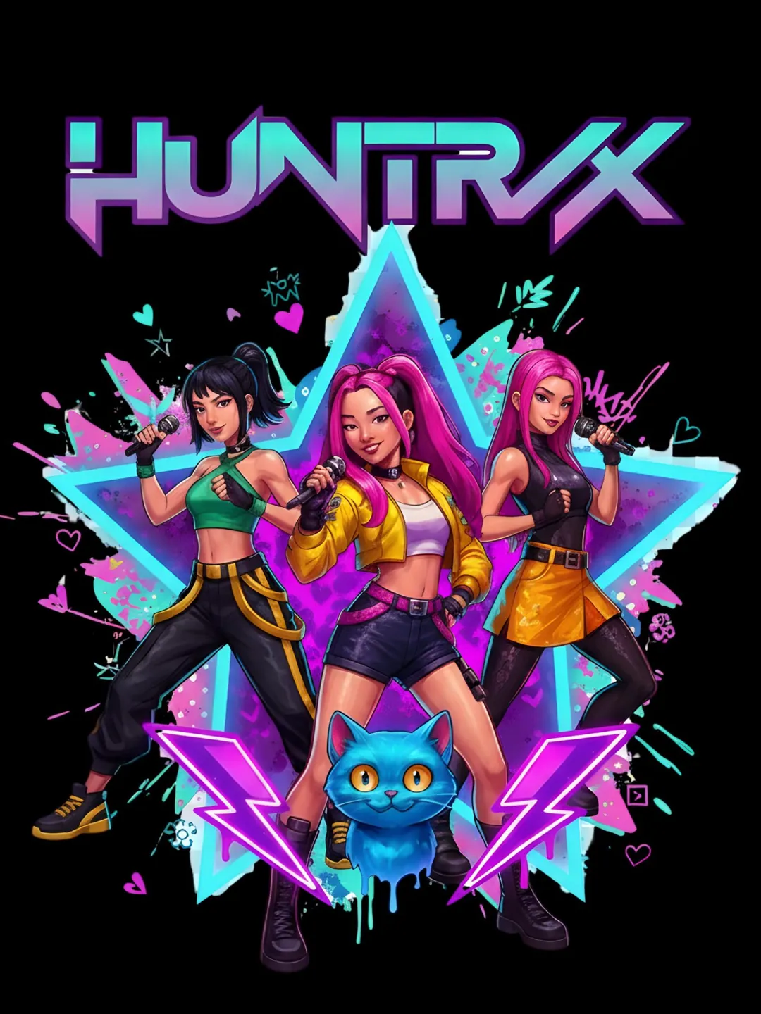 Kpop Demon Hunters SVG PNG, Huntrix Logo Layered Clipart