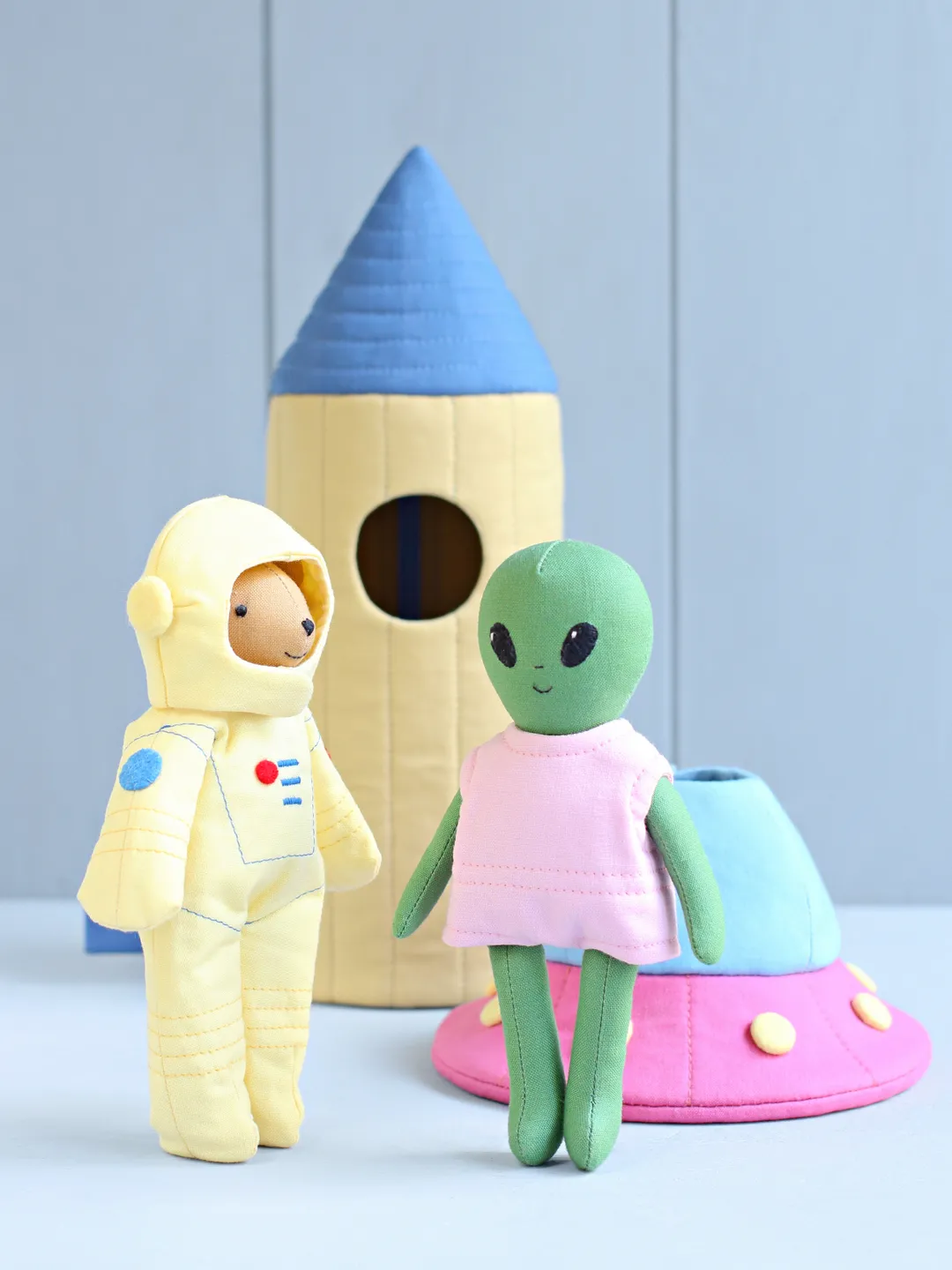 2 PDF Mini Astronaut Bear Stuffed Animal and Alien Doll Sewing Patterns ...