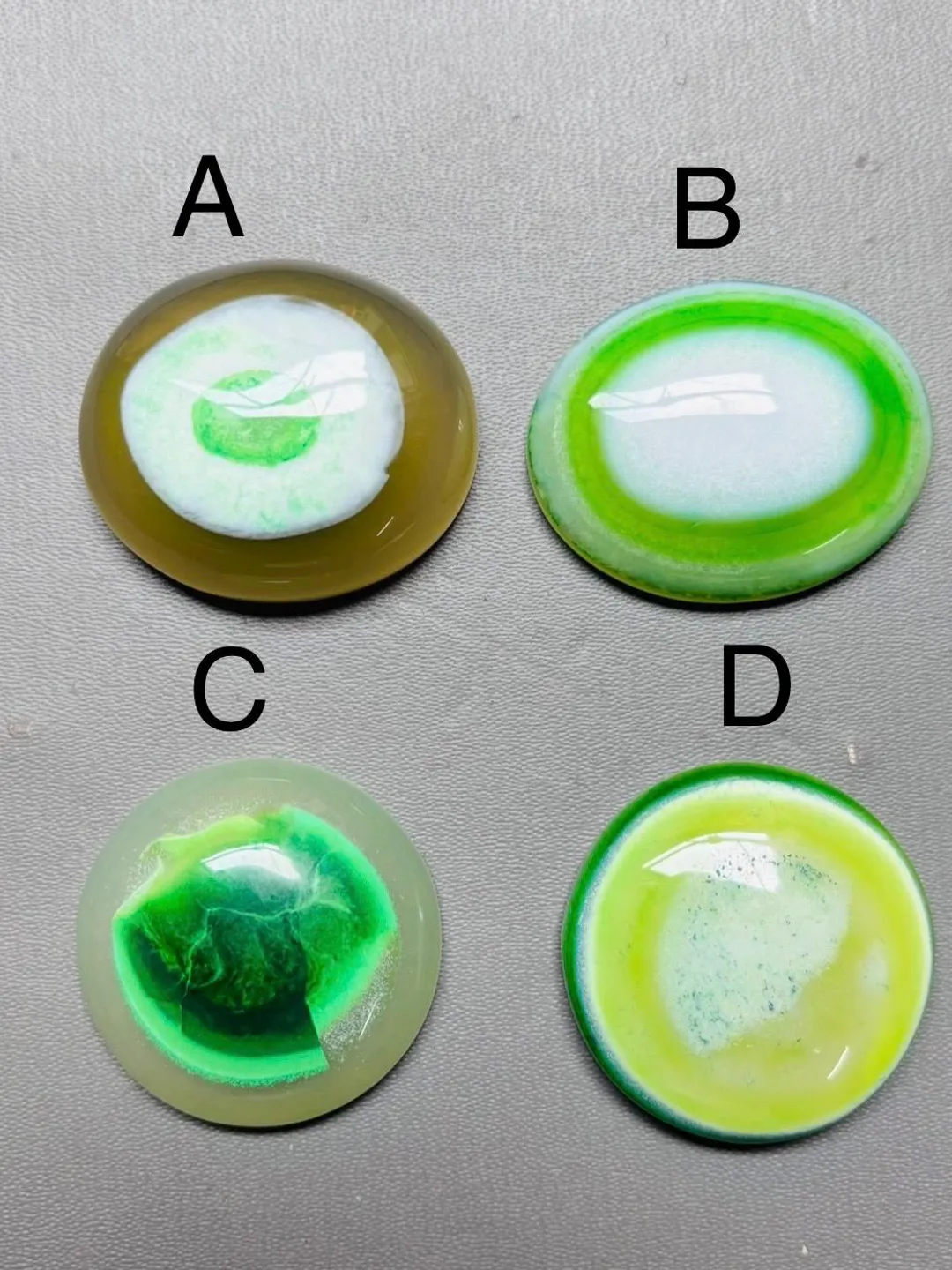 A ,Natural Green Bended Agate Daid Eyes Cabochon, Handmaid, Gemstone,