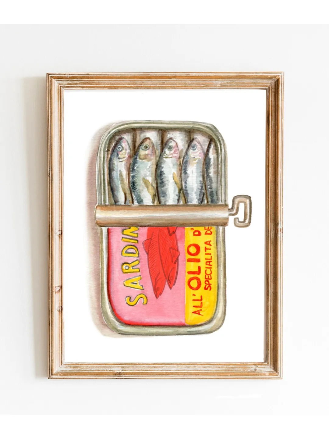 Tinned Sardines Watercolor Painting Print, Gift Sardines, Kitchen ...